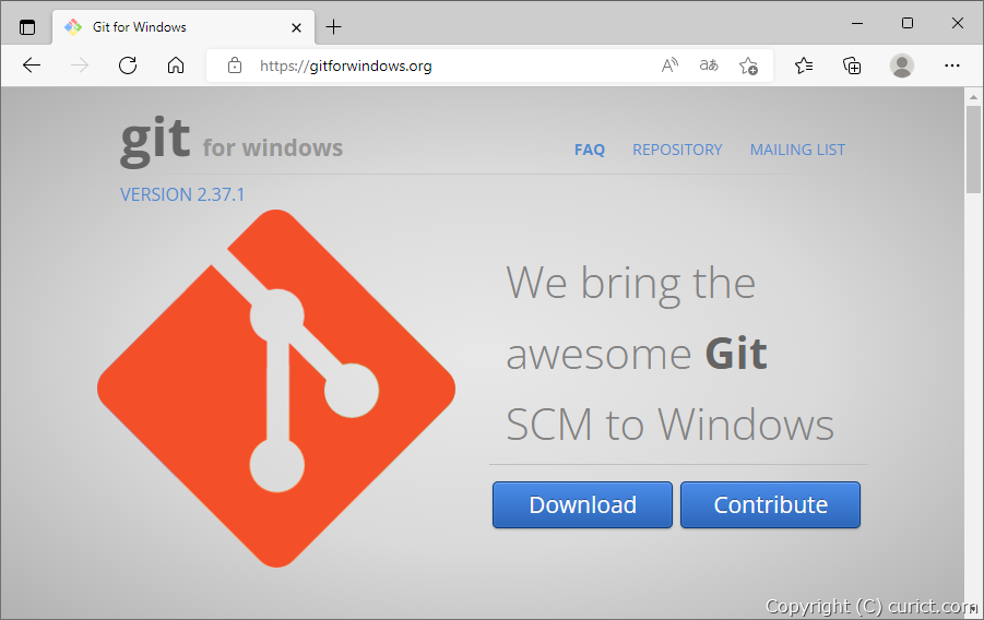 WindowsにGitをインストールする手順(旧バージョン 2.37.1)